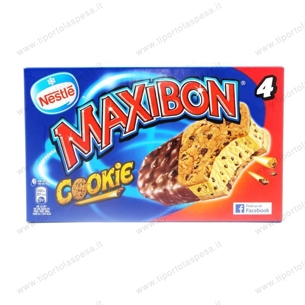 Gelato Maxibon cookie Nestlè x 4 - www.tiportolaspesa.it
