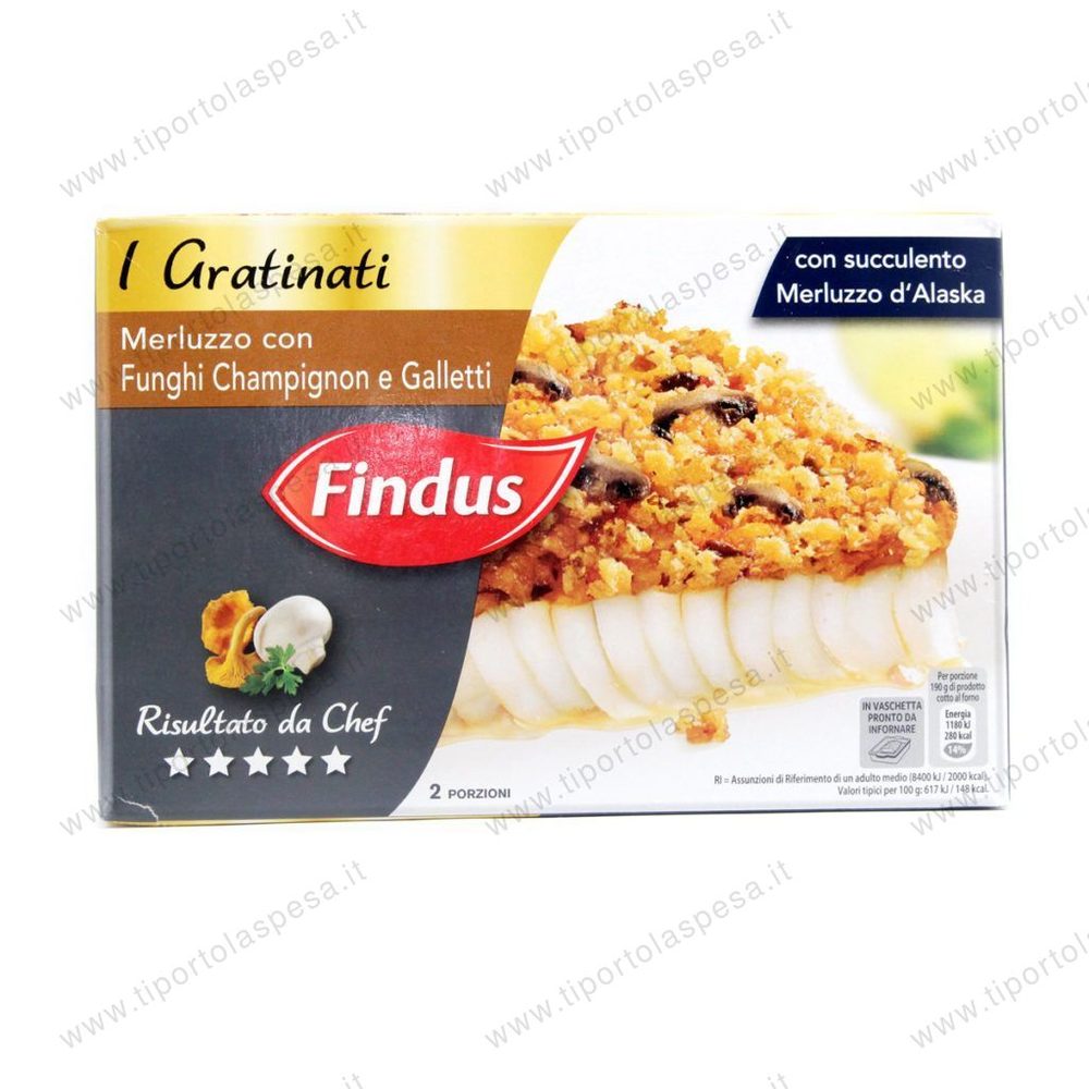 Filetti merluzzo Findus i gratinati con champignon e galletti - www ...
