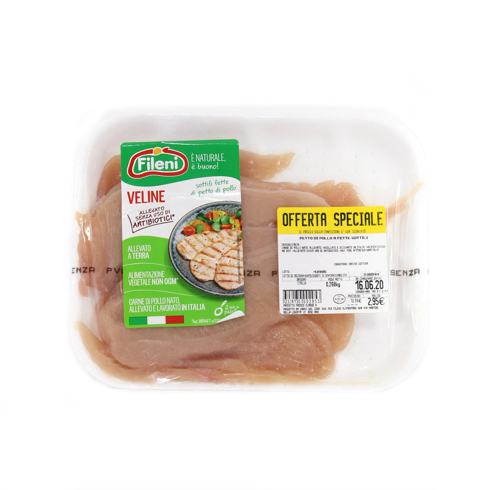 Petto di pollo a fette Fileni Le Veline gr.275 circa - www ...