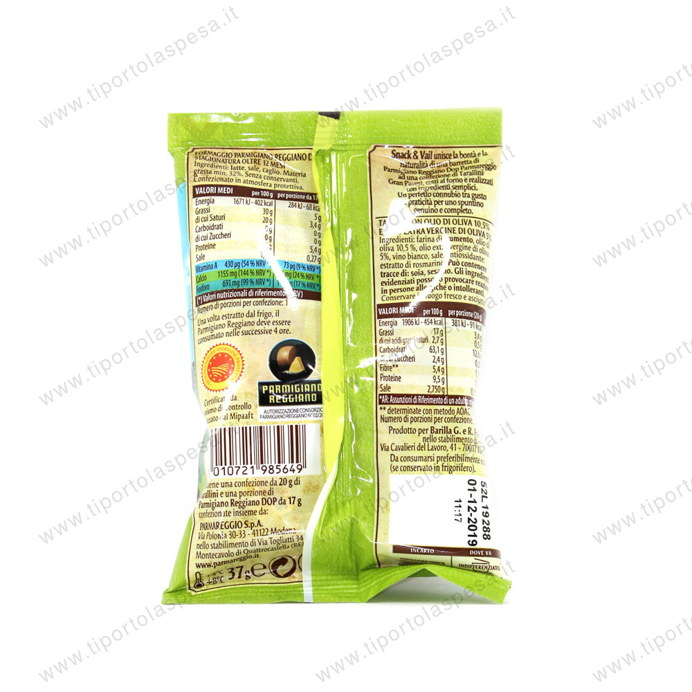 Merendina snack & vai con parmigiano Dop e tarallini gr.37 - www ...