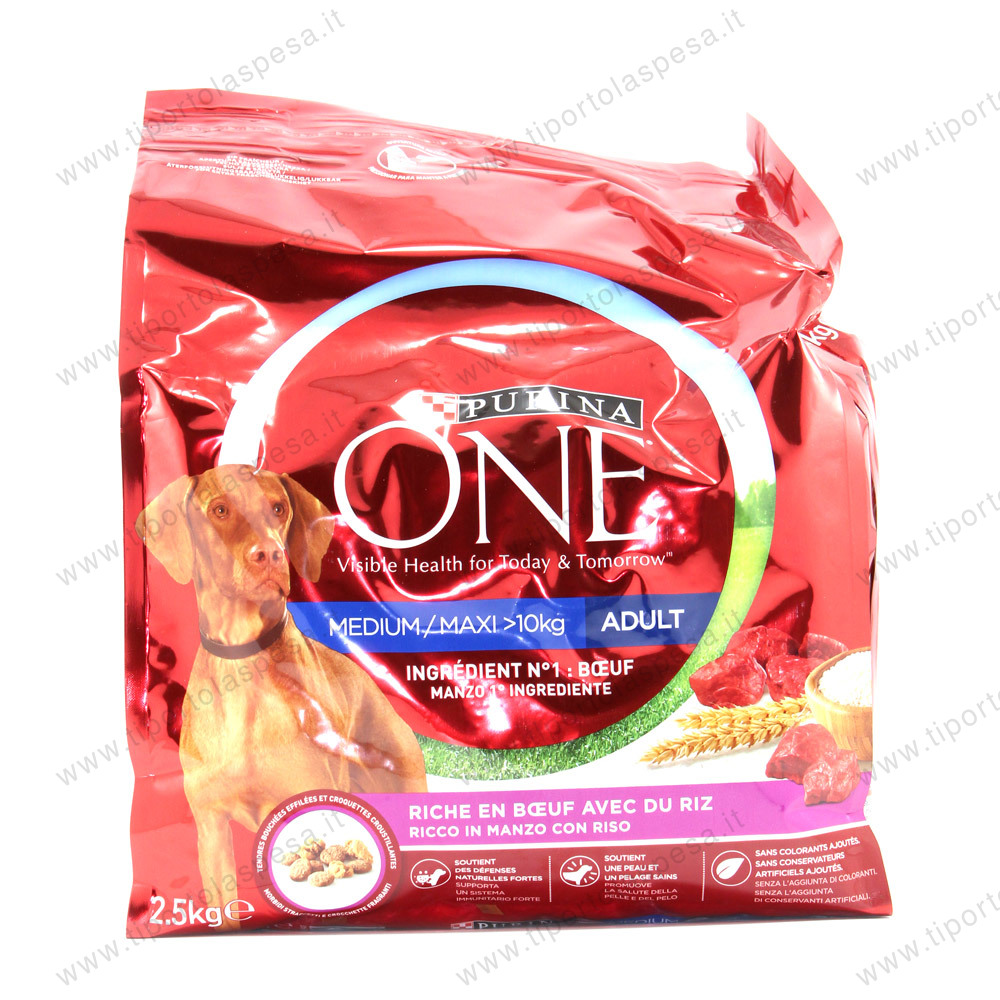Alimento completo per cane adulto Purina One taglia media manzo e riso ...