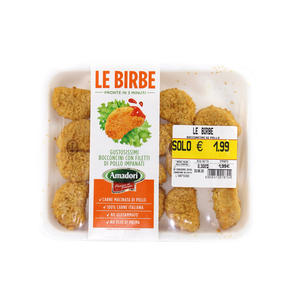 Bocconcini pollo impanati le Birbe Amadori gr.300 - www.tiportolaspesa.it