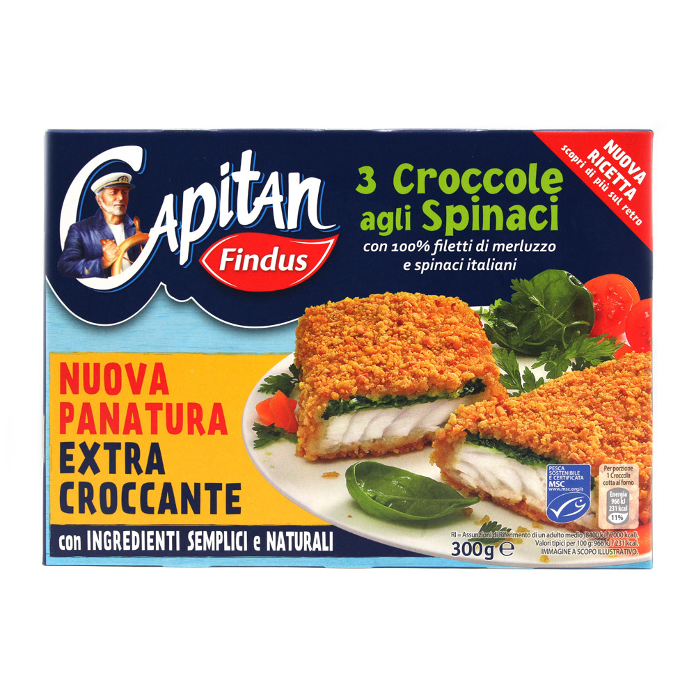 Filetti di merluzzo panati croccole Capitan Findus agli spinaci x 3 gr ...