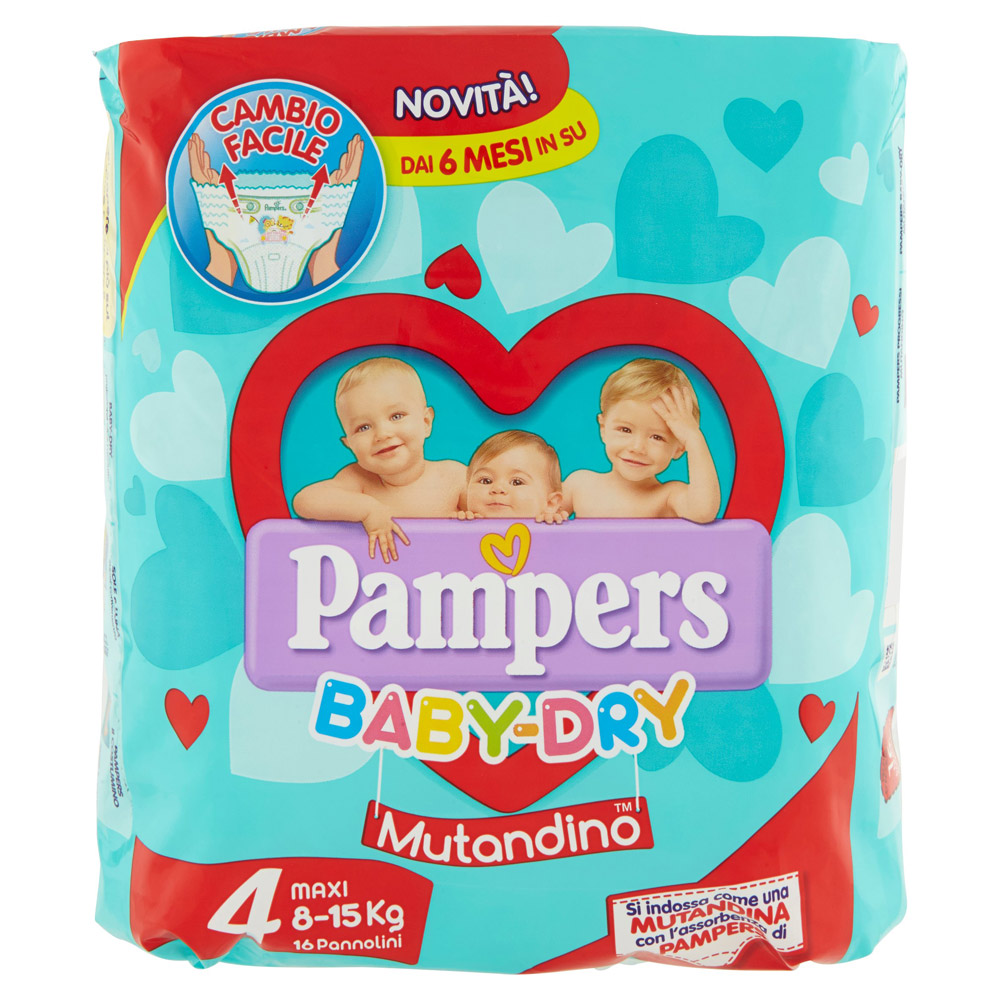 Pannolini Pampers baby dry x 16 nr.4 maxi kg.8-15 - www.tiportolaspesa.it