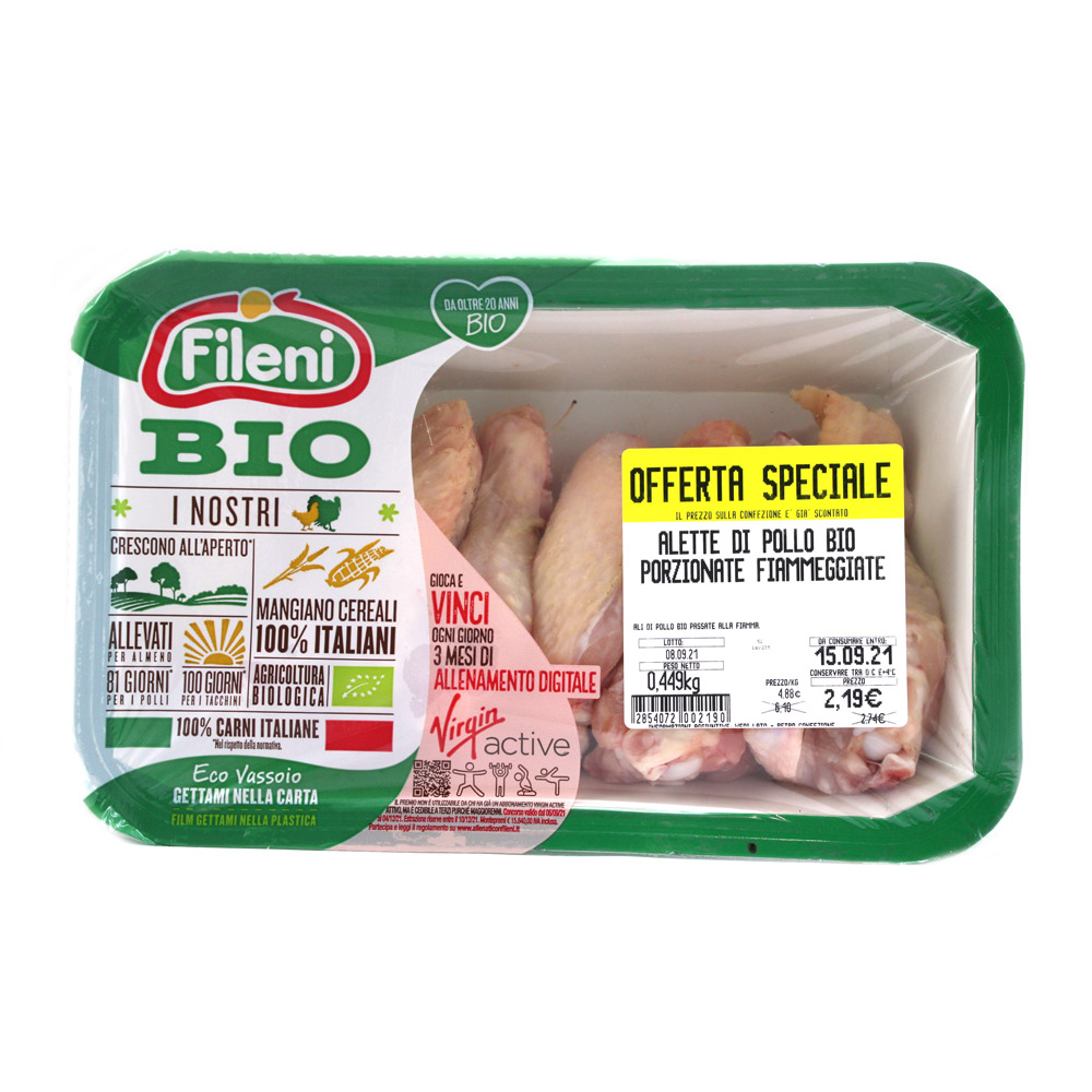 Alette di pollo BIO Fileni gr.450 circa - www.tiportolaspesa.it
