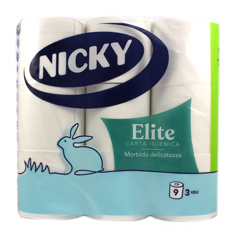 Carta igienica Elite Nicky x 9 rotoli - www.tiportolaspesa.it