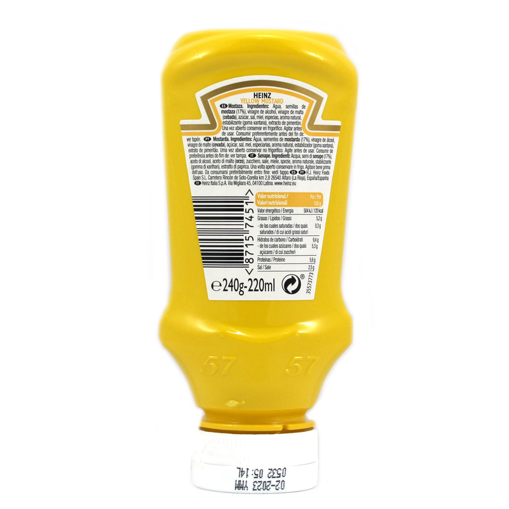 Senape yellow mustard Heinz gr.240 - www.tiportolaspesa.it